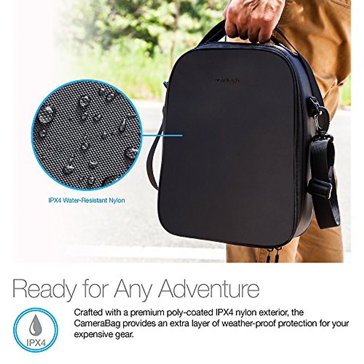 Naztech Camera Bag Has A Modular Backpack Insert and Adjustable Padded Divders to Securely Stow Your Equipment. Water Resistant with Removable Straps
