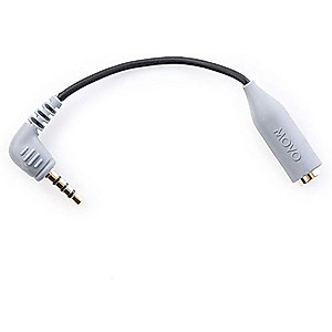 Movo MC3 3.5mm TRS to TRRS Adapter - Microphone Adapter for iPhone and Android Smartphones and Tablets