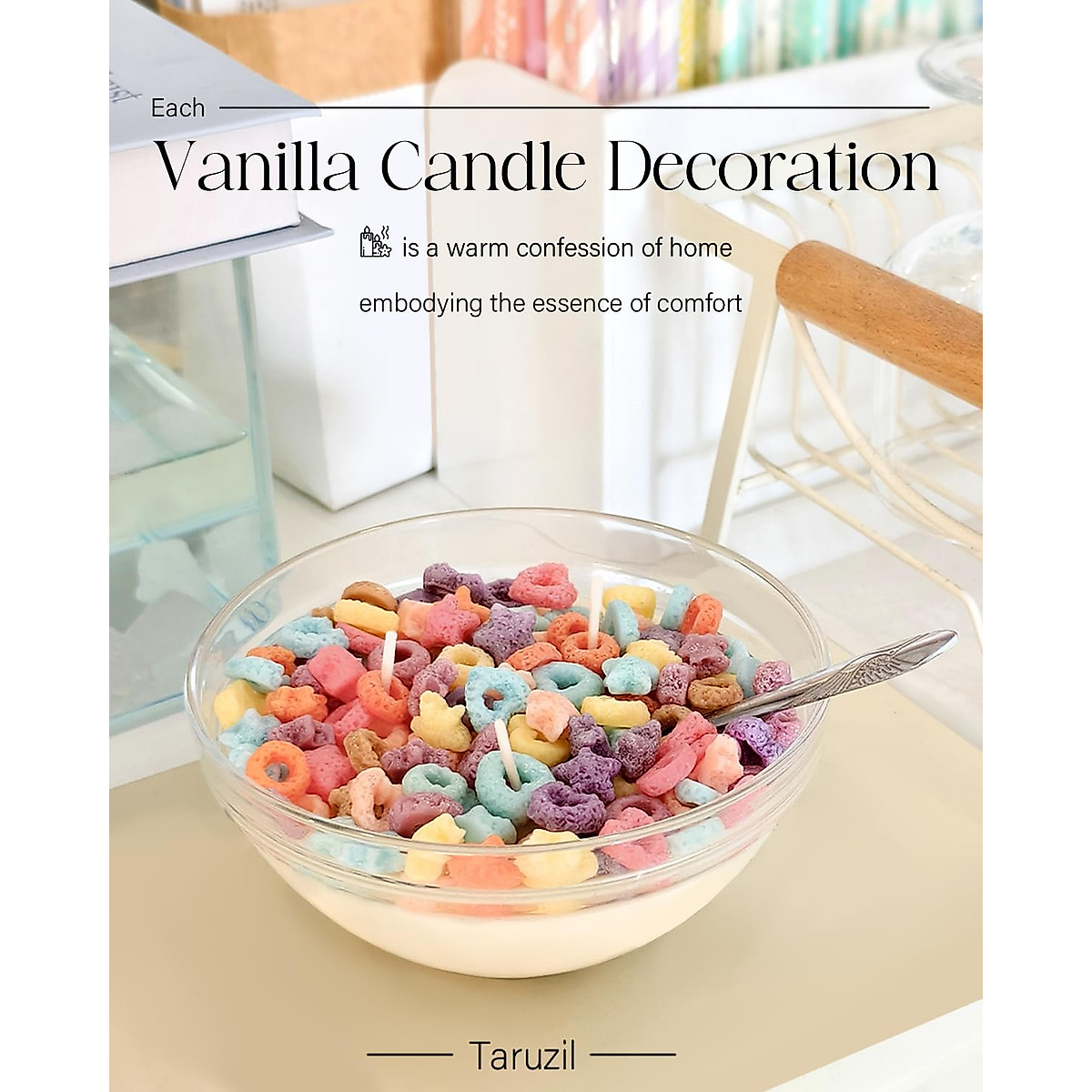 Taruzil Cereal Candle Bowl, Vanilla Candles Gifts for Women, Scented Candles Unique Gifts for Women Girl Friend Soy Wax Candles for Home Scented for Christmas, Birthday, Halloween,Valentine's Day