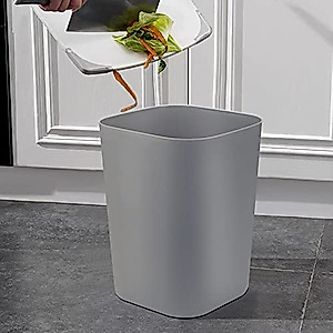 Besli 2 Gallon Small Trash Can Garbage Can Wastebasket for Bathroom Bedroom Kitchen Office,Pack of 3 (Gray)