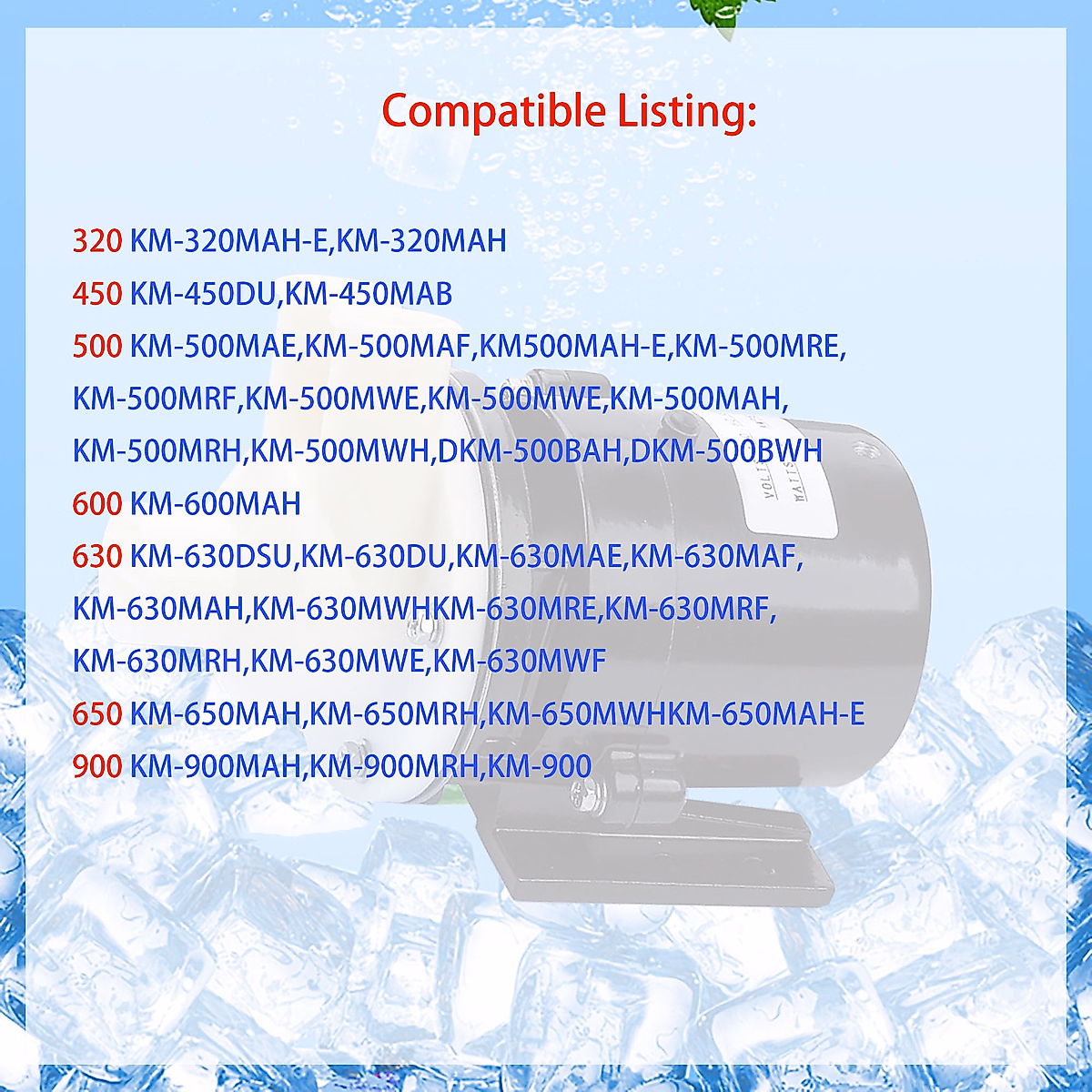 APTA92P10WD1 Pump Motor Assy comaptible with Hoshizaki PA0613,Fits Model KM-450 THRU KM-900 KML-600MAH URC-12F 120V 10W 0.4 Amp