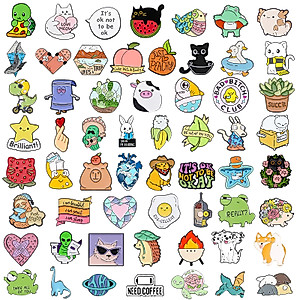 50-Pack Mixed Enamel Brooch Bulk Set,Lapel Badges, Cartoon Plant Enamel Pin Sets, Funny Button Pins Jewelry for Backpack Cloths Hats Jacket Decoration (50 PCS)