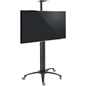 Displays2go Commercial Flat Screen Holder with Case, Steel, Aluminum, MDF – Black, Silver (LPGPWBC)