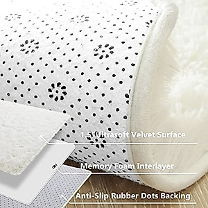 Jelymark Super Soft Shaggy Rug for Bedroom, 8x10 Feet Fluffy Carpet for Living Room, Fuzzy Indoor Plush Area Rug for Home Decor, Furry Floor Rugs for Dorm, Kids Nursery Rug for Girls, Cream White