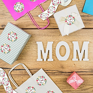 600pcs Happy Mother's Day Stickers, 1.5 inch Floral Envelope Seals Labels Stickers for Gifts Card Candy Bag Cookie Box Cupcake Party Favors Dessert Decoration