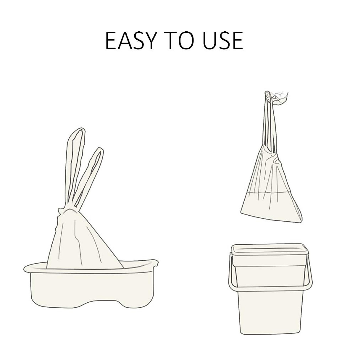 Potty Liners Disposable, Travel Potty Chair Liners with Drawstring Universal Training Toilet Seat Potty Bags Cleaning Bag for Kids Toddlers …