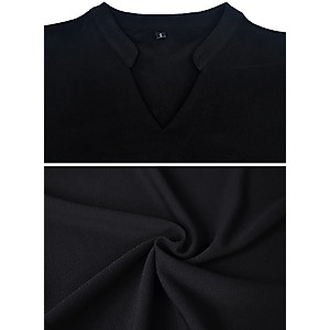 Mokayee Black Dresses for Womens 2025 Funeral Summer Short Sleeve Semi-Formal Knee Length Sunday Church Fit and Flare Flattering Business Casual Office Work Ladies Dress with Pockets XL