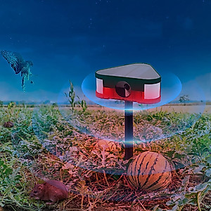 Solar Sound & Light Alarm, 360° Smart Ultrasonic Motion Sensor Alarm with Remote Controller, 3x129db Super Loud Speakers & LED Flashing Light IP65 Waterproof 4 Work Mode for Home, Farm, Barn, Yard