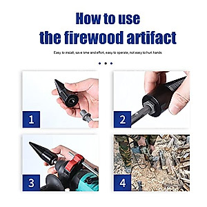 LightInTheBox 6pcs Firewood Log Splitter Drill Bit Removable Cones Wood Splitter Drill Bits Household Electric Split Cone Drill Woodworking 32-42mm for Hand Drill Stick