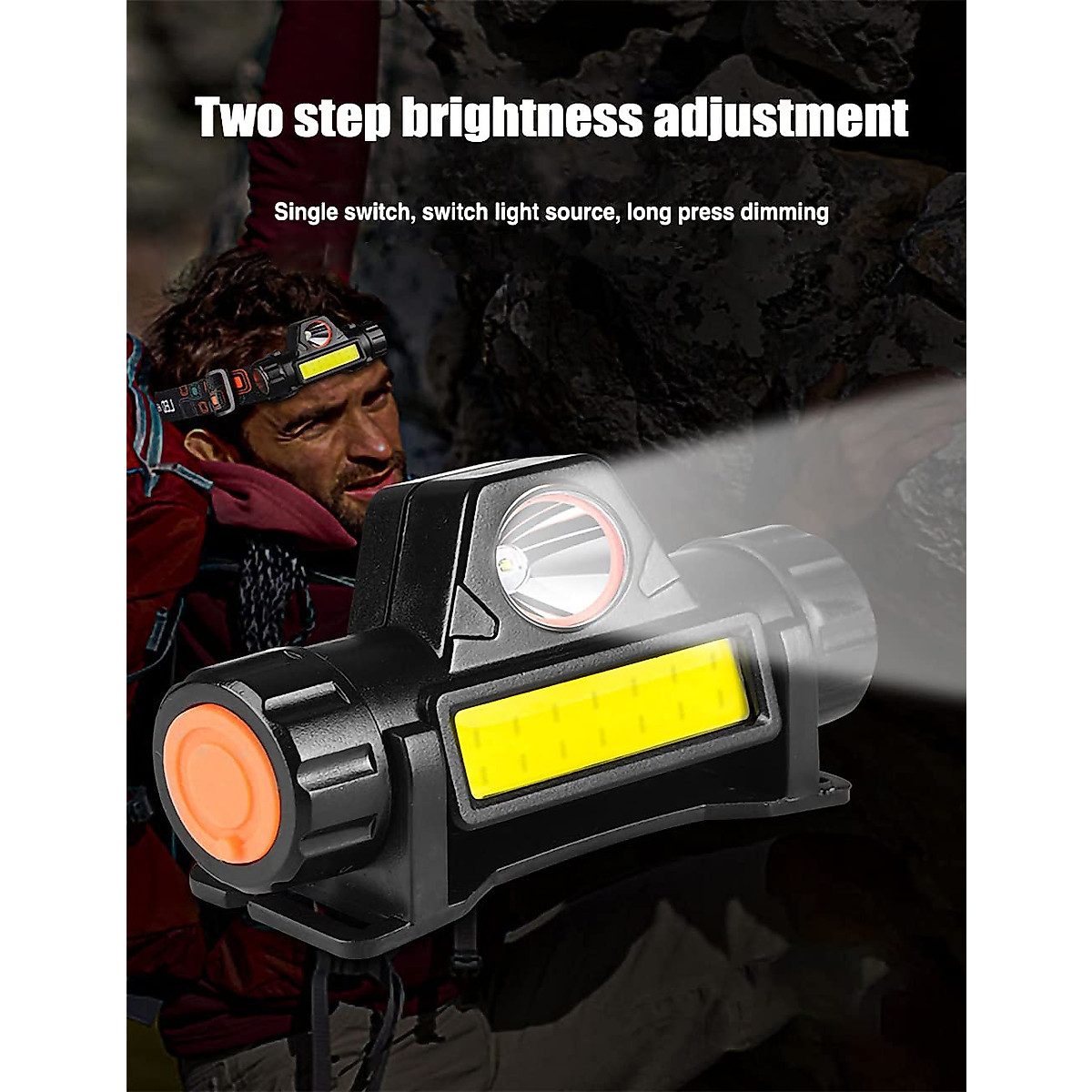 MyToolGift 2 Packs LED Headlamps, Portable, Long Range, Rechargeable, High Lumen, Battery Powered