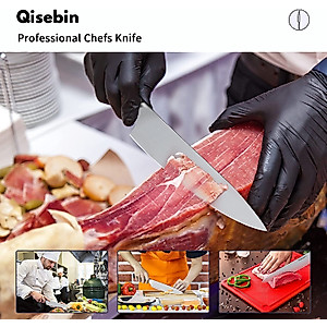 Qisebin Chef Knife - Pro Kitchen Knife 8 Inch Chef's Knives High Carbon German Stainless Steel Sharp Paring Knife with Ergonomic Handle - 2021