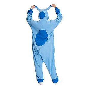 LandRosy Animal Adults Unisex Onesie Halloween Plush Costumes Sleeping Pajamas(BlueStitch- S)