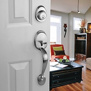 Dynasty Hardware COL-MON-100-US15-LH Colorado Front Door Handleset, Satin Nickel, with Monterey Lever, Left Hand