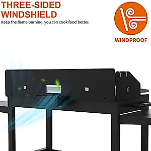 MixRBBQ Wind Screen and Griddle Warming Rack Set for Blackstone 36 Inch Griddle and Other 36" Griddles, Outdoor BBQ Cooking Griddle Accessories Enameled Steel Wind Guards Stainless Steel Cooking Grid