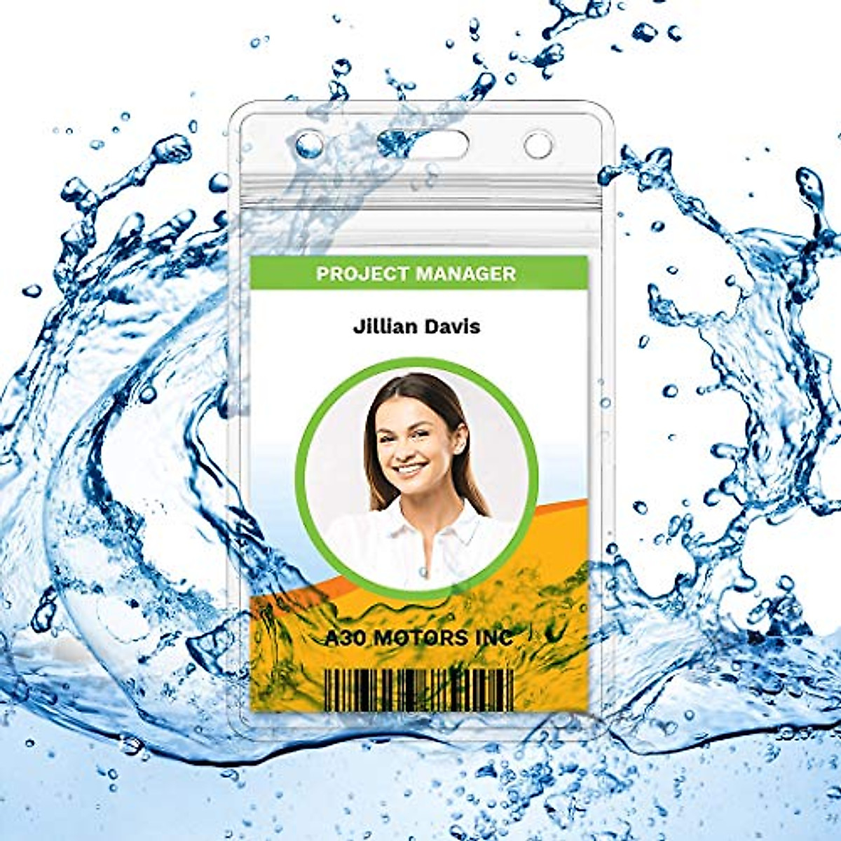 Claev Vertical ID Badge Holders (2.25x3.5 inch Standard, 100 Pack), Clear Waterproof Plastic Name Card Holders for Conferences, Conventions, Offices & Schools