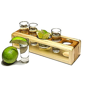 Tequila Shot Glass Serving Tray | Shot Flight, Shot Caddy, Shot Glass Set, Shot Glass Display and Storage … (Center Dish)