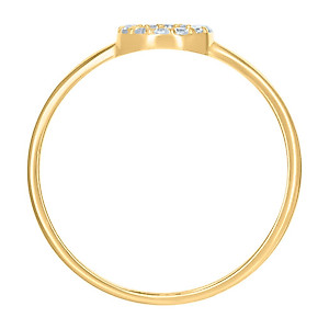 10k Yellow Gold Womens CZ Cubic Zirconia Simulated Diamond Letter Name Personalized Monogram Initial Alphabet O Ring Measures 1.2mm Wide Jewelry for Women