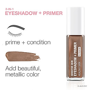 Neutrogena Sensitive Skin Eyeshadow + Primer, a Longwearing, 2-in-1 Metallic Eyeshadow for Sensitive Skin with Pro-Vitamin B5, Lightweight Cream-to-Powder Formula, Warm Taupe, 0.22 oz