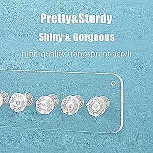 bolimoss Necklace holder， Acrylic Necklace Hanger, Transparent Necklace Organizer，Wall Mounted Jewelry Organizer, Jewelry Hook (2-pack Clear) (Silver)