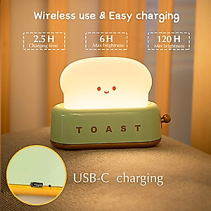 Kawaii Toaster Lamp, Smile Face Night Light for Room Decor, Timming, Dimmable Rechargeable Table Lamp for Bedroom, LED Small Lamp, Mini Aesthetic Stuff, Kids Bedside Lamps, Cute Christmas Gifts