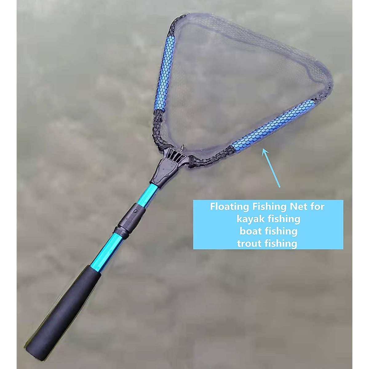 Folding Fishing Landing Net Floating Fishing Net Rubber Fishing Net Collapsible for Saltwater Freshwater Retractable Fish Net for Fishing Lightweight Kayak Fishing Net