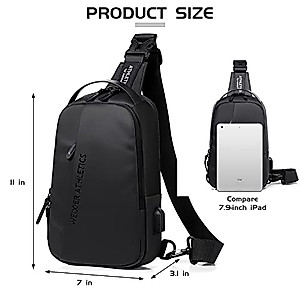Konelia Crossbody Sling Bag Men Backpack Shoulder Bag Waterproof Chest Bag Backpack for Hiking Walking Biking Travel Cycling