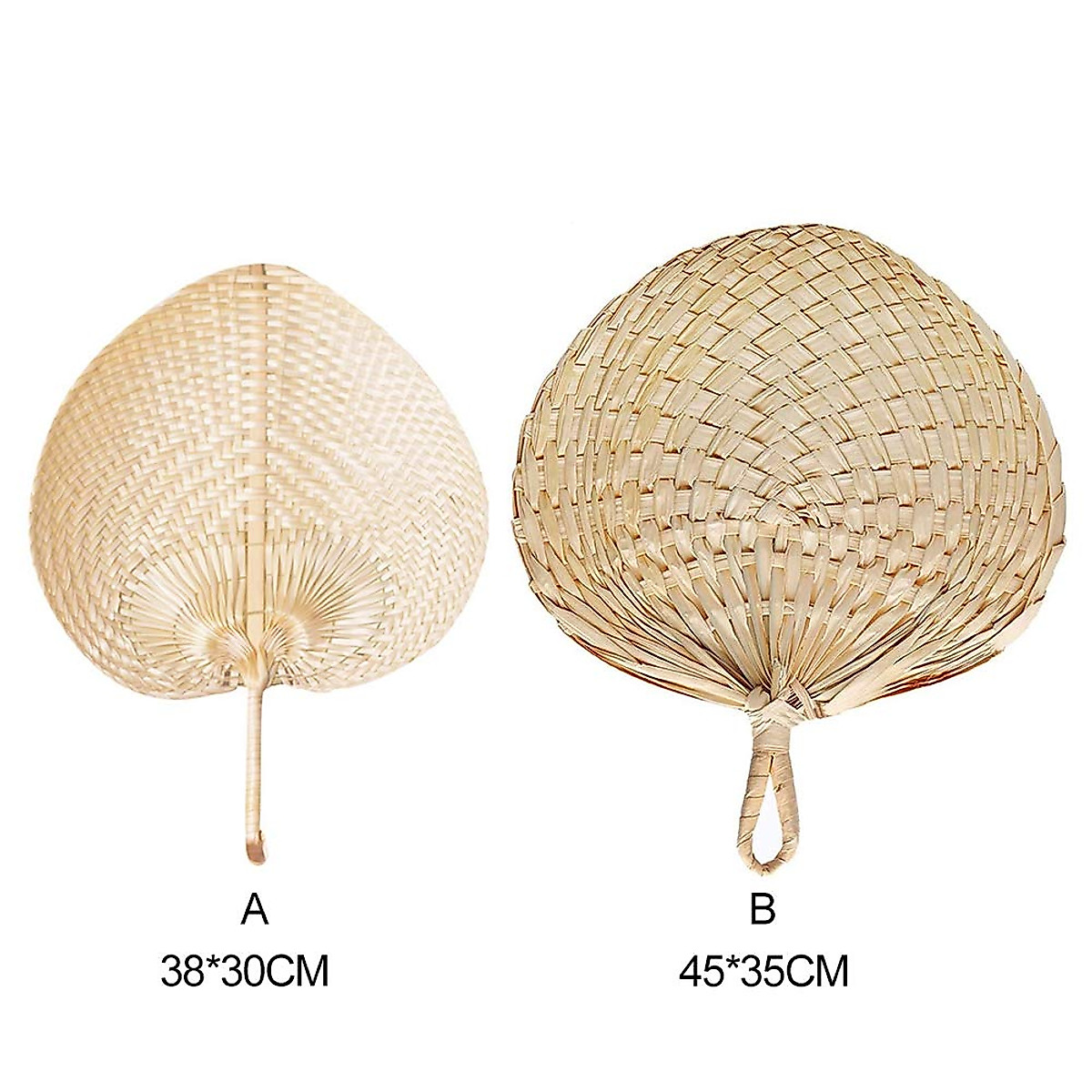 Forart Natural Raffia Hand Fans Hand-Made Exquisite Palm Fan, Handmade Raffia Fans, Wedding Favor Fans Favor for Wedding, Camping, Home Decoration