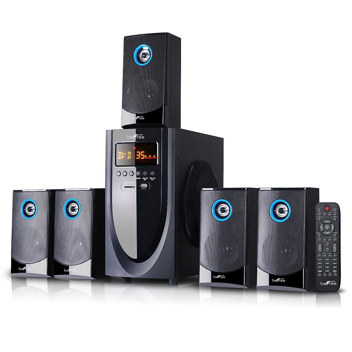 beFree Sound BFS-520 Surround Sound Home Stereo, Black