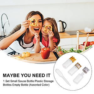 DOITOOL 3Pcs Mini Sauce Squeeze Bottles for Lunch Box, Cute Cat Dog Shaped Mini Ketchup Bottle Mini Condiment Bottle Sauce Bottles Lunch Box Dressing Dispensers for Kids Adults Bento Box with Dropper