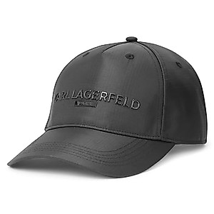 Karl Lagerfeld Paris Men's Sturdy Signature Logo Cap, Black_Ripstop