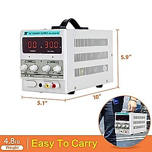 SUNCOO Variable DC Power Supply, Adjustable Switching Regulated Bench Power Supply 30V 5A with Digits Display high-Precision Outputs for Lab/Electronic Repair/DIY/Aging Test, 110v