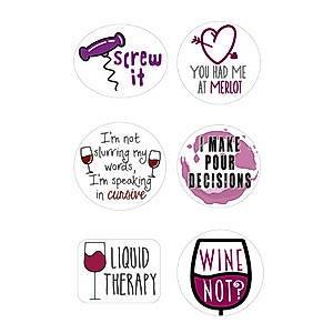 Twerp Funny Wine Glass Markers | Stickers for Stemless Wine Glasses | Set of 12 Static Cling, REUSABLE Stickers | Funny Wine Party Supplies | Great Alternative to Wine Charms