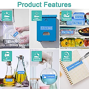 NineLeaf 6 Pack Compatible for Brother TZe-535 TZe535 TZ-535 TZ535 Label Tape 12mm 1/2'' 0.47'' White on Blue Standard Laminated Labeling Work with P-Touch PT-D210 PTD400AD PTH110 PT-D600 Label Maker