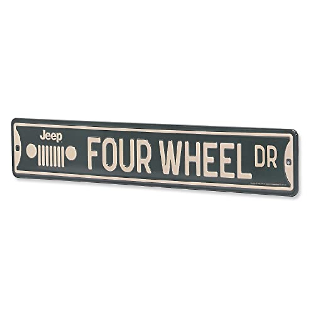 Open Road Brands Jeep Four Wheel Drive Street Sign - Jeep Metal Street Sign for Garage, Man Cave or Shop