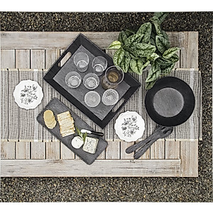 TarHong Faux Real Blackened Wood Cereal Bowl, 6”, 13.5-Ounce, Planta (Majority Plant Based Melamine Material), Shatterproof, Indoor/Outdoor, Set of 6