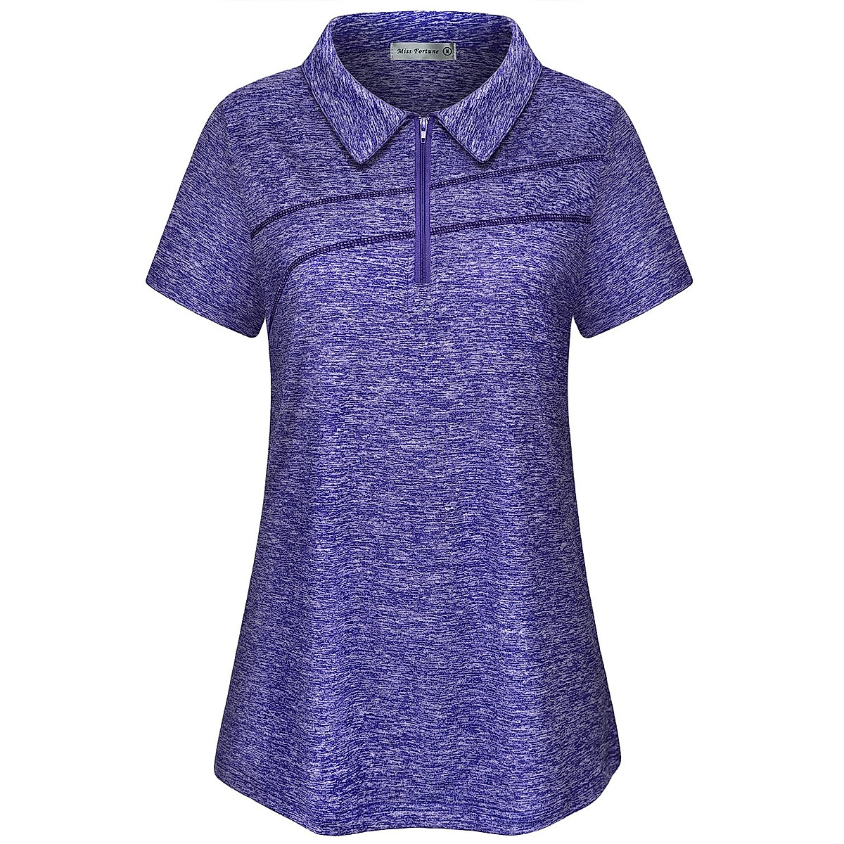 MISS FORTUNE Womens Plus Size Gym Shirts Running Golf Tops Workout Shirts, Quick Dry Sport Tops Short Sleeve Purple 2XL