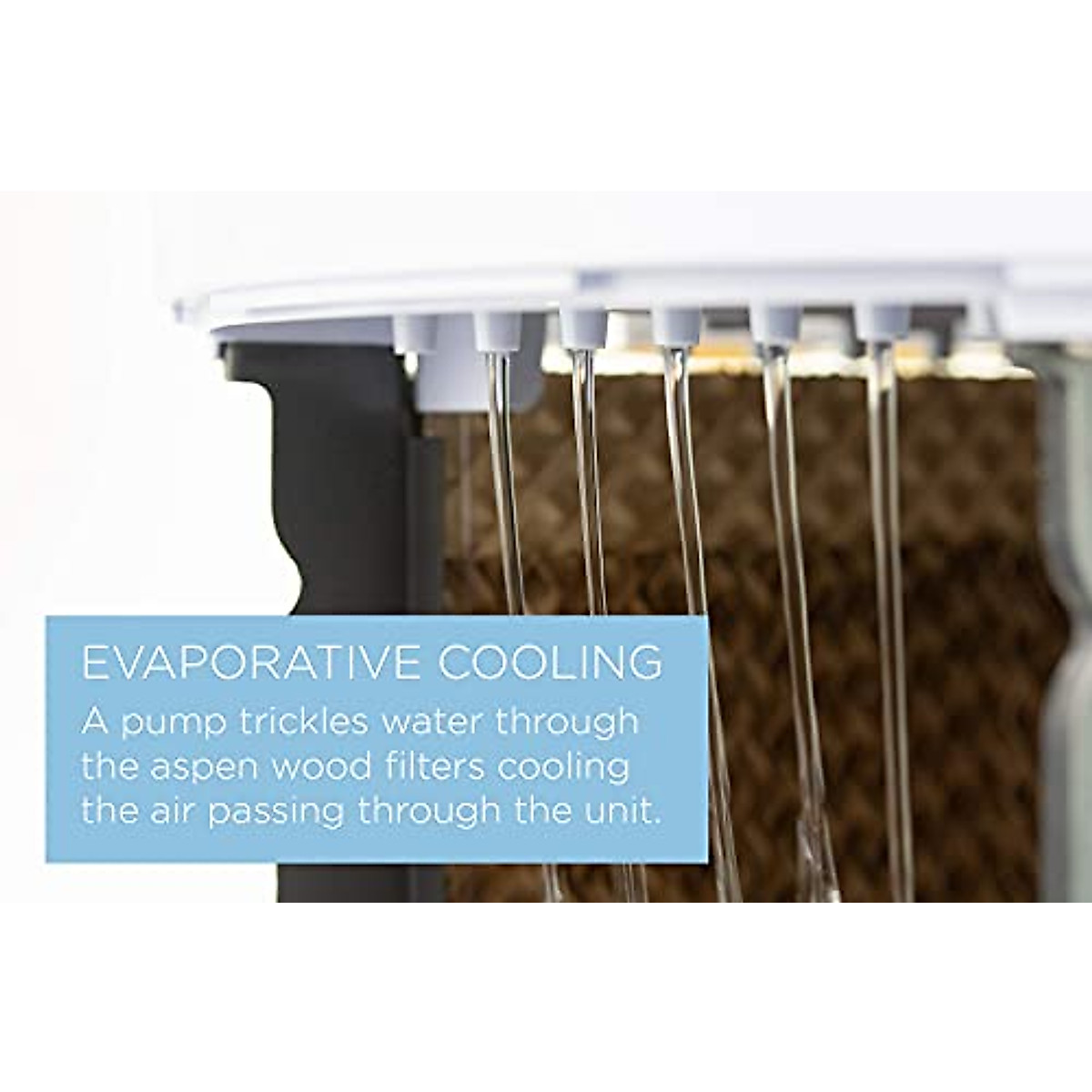 Briza Air Cooler - Evaporative Air Cooler - Swamp Cooler - Air Cooler Fan - Air Cooler for Room - Great for Livingroom, Bedroom, Office - 8 Liter Water Tank - 80° Swing Oscillation - 3 in 1 - Remote Included - 3 Speed Fan