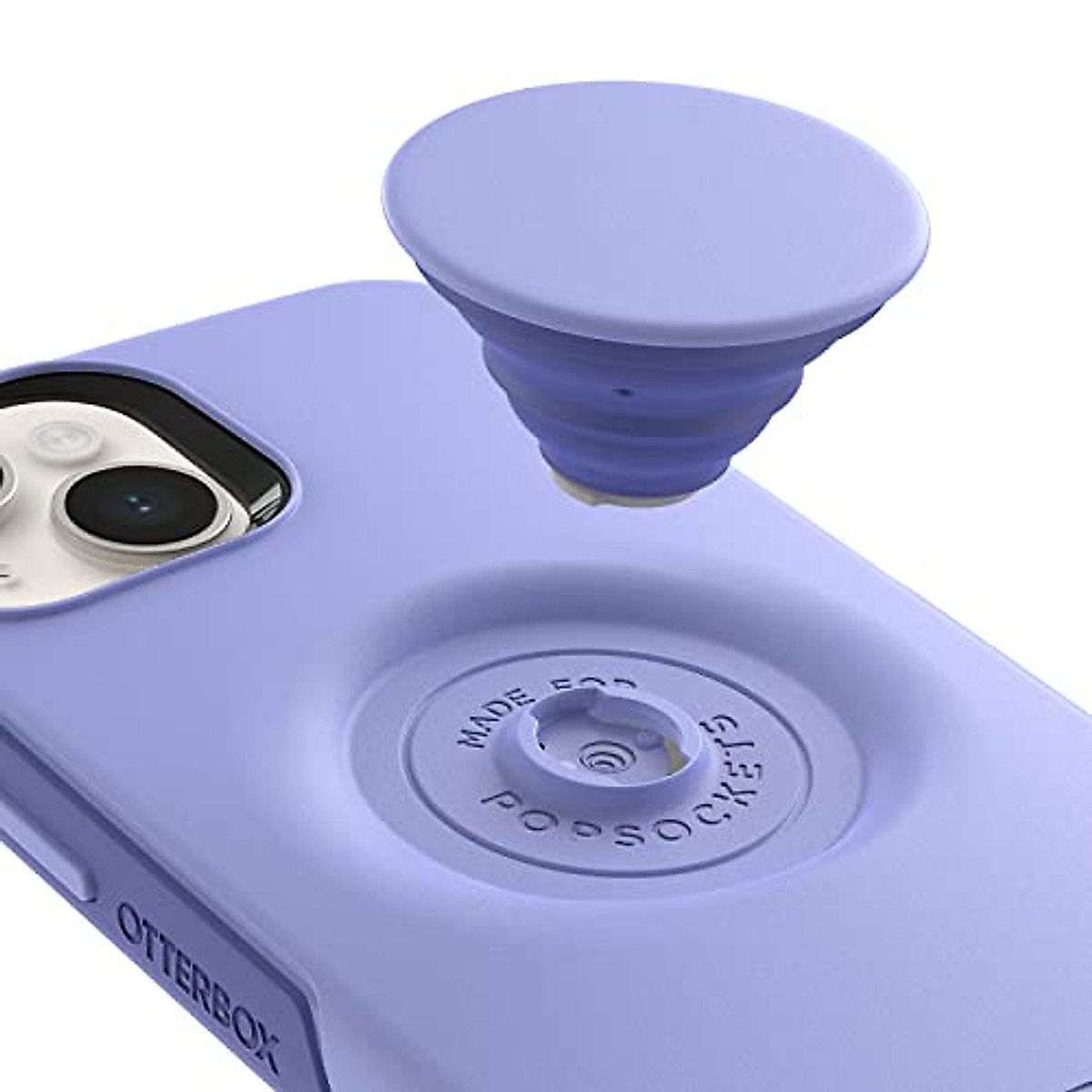 OtterBox iPhone 14 & iPhone 13 Otter + Pop Symmetry Series Case - PERIWINK (Purple), integrated PopSockets PopGrip, slim, pocket-friendly, raised edges protect camera & screen