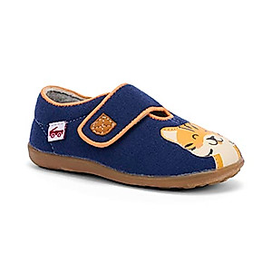 See Kai Run Cruz II - Easy-On Felted Wool Slippers for Little Kids, Dark Blue Tiger 11