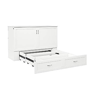 AFI Hamilton Murphy Bed Chest with Charging Station, Queen, White