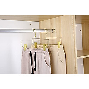 YBM Home Quality Acrylic Clear Skirt Hangers Made of Clear Acrylic for a Luxurious Look and Feel for Wardrobe Closet, Skirt Hangers Organizes Closet, Silver, 4103-1