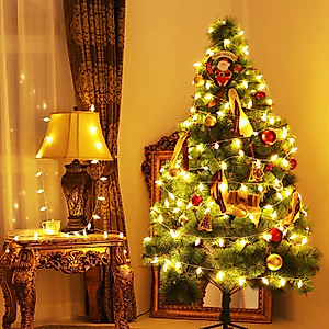 Anycosy Christmas Lights, 19.7 Ft 60 LEDs Strawberry Battery Operated Strings Lights 8 Modes On/Off Timer for Xmas Tree Indoor Outdoor Christmas Decorations