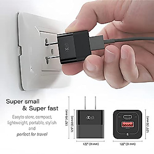 IXTECH USB C Charger, 33W 2 Ports USB Wall GaN Fast Charger Block, Fast Charging Block, Usbc Plug Power Supply, Portable USB C Block Fast Charging Plug, All Phones and Tablets Compatible with 33W