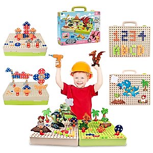 Building Toys - Take Apart Dinosaur Toys for Kids 3-7 - Real Dinosaur Life Scene - Construction Engineering Toys with Building Blocks and Storage Box - Learning & Education Toys for Boys and Girls