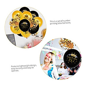 jojofuny 15pcs Birthday Balloons Gold Number Balloons Garland Decor Black Balloons Birthday Party Backdrop Latex Number Birthday Party Balloons Garland Decorative Balloons Set Wreath