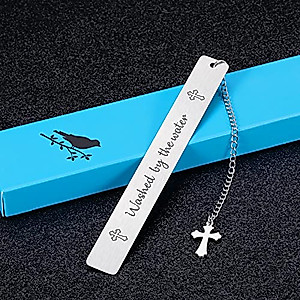 Baptism Gift Bookmark for Women Men Boys Girls Religious Christian First Communion Gift Cross Bookmark for Baby Kids Catholic Goddaughter Godson Family Son Daughter Friends Baptism Gift
