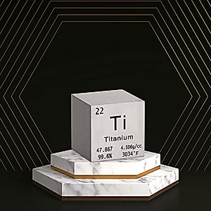 Tungsten Cube Metal Density Cubes Pure Metal High Density Element Cube for Element Collections Lab Experiment Material Hobbies Heavy Small Objects Experience(Titanium, 1 Inch)
