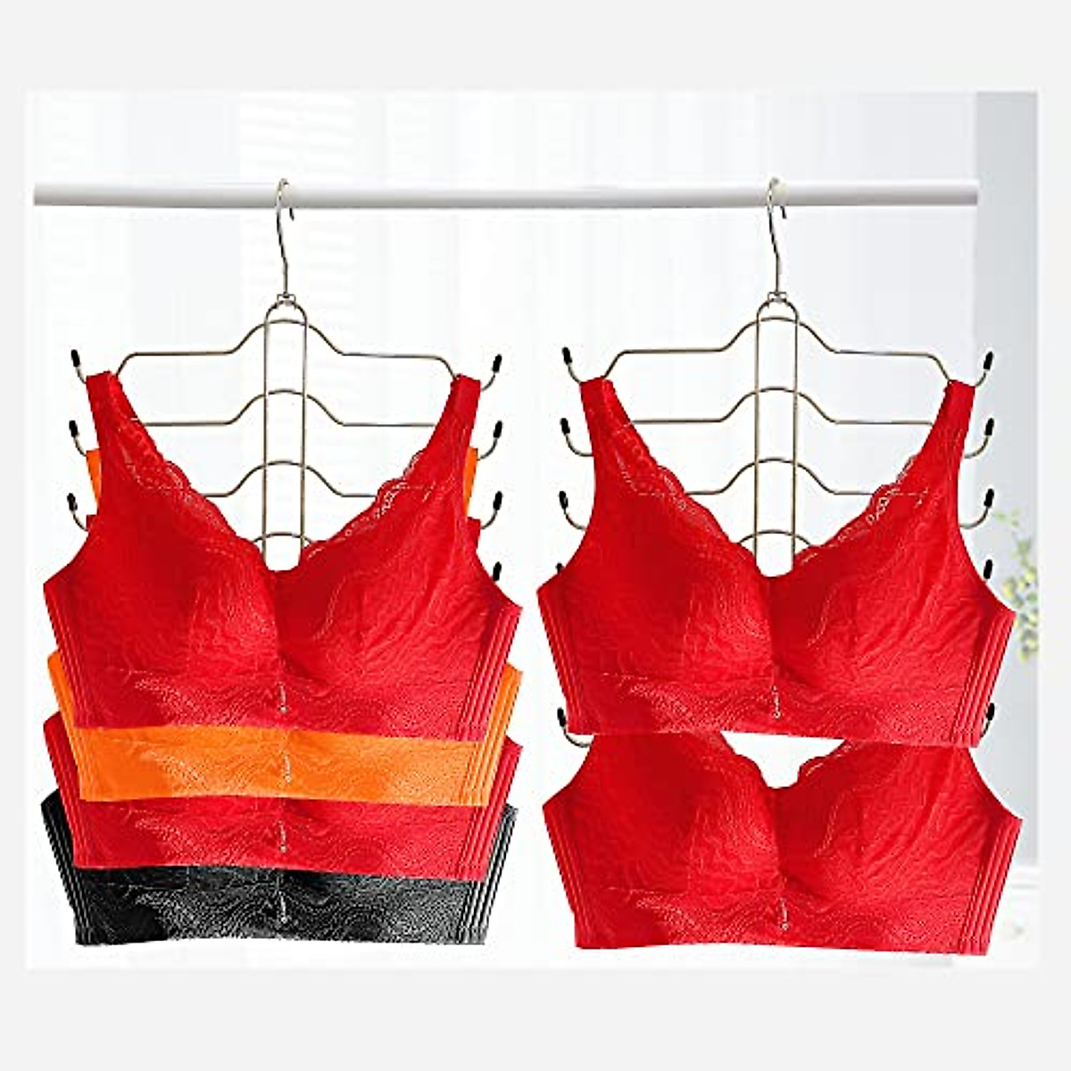 GXLQIJU Tank Top Hangers Space Saving Hangers 360° Rotating Hook,Closet Organizer for Bras,Tank Tops,Cami,Belts,Ties,Bathing Suits, Swimwear (Silver, 1 Pack)