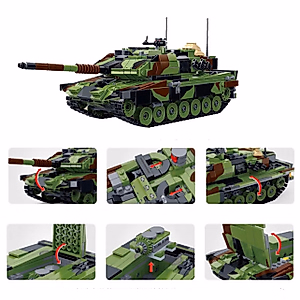General Jim's Military Themed WW2 Building Blocks Tank Sets for World War 2 Brick Building Enthusiats (Leopard L2A6 Tank)