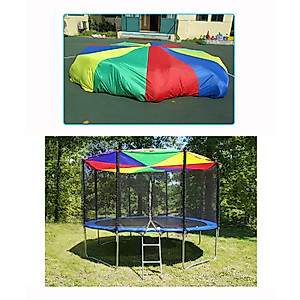 AMYESE 16.4ft Rainbow Parachute for Outdoor Party Games, Kids Play Parachute Group Cooperative Team Game Toys, Family Get-together Entertainment